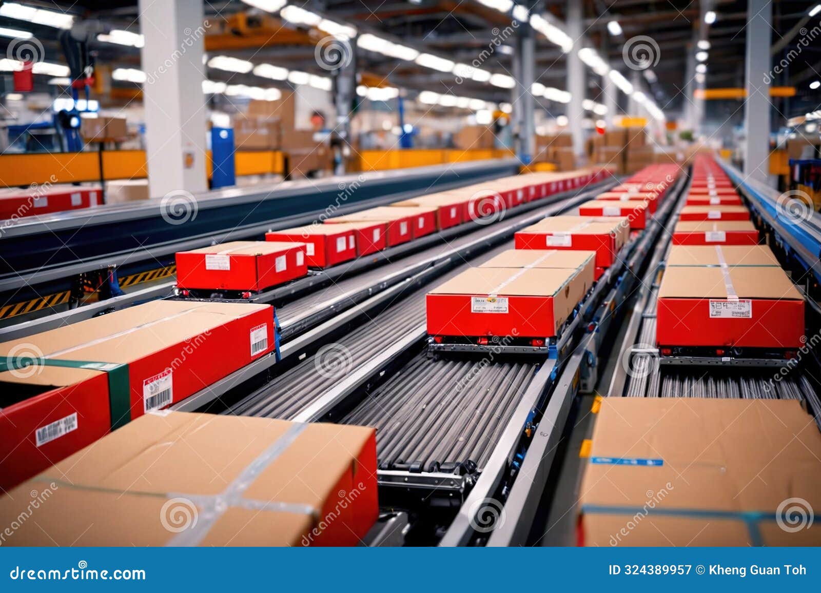 Automated Conveyor Belt Sorting Mechanism in a Logistics Center ...