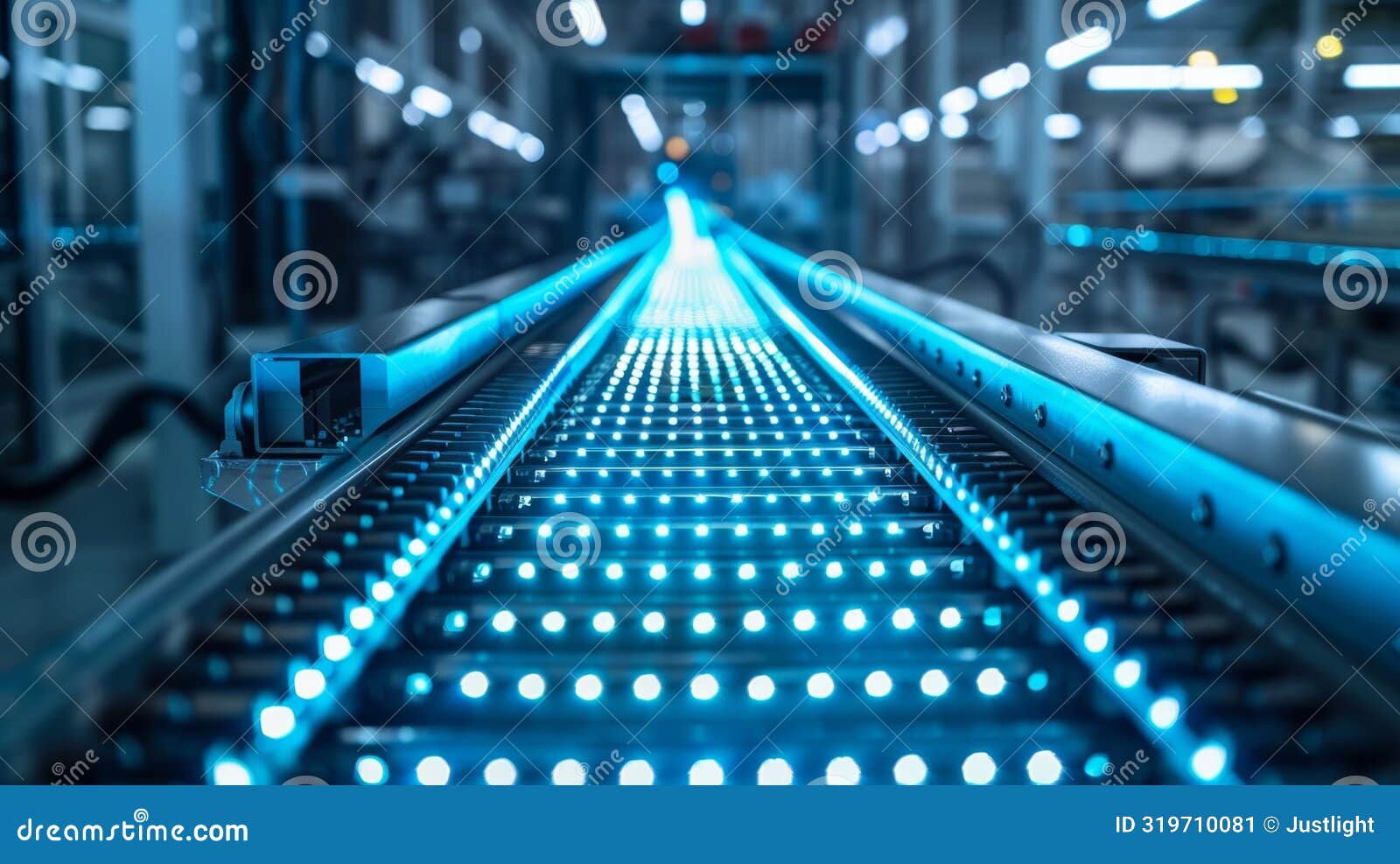 Automated Conveyor Belts Transport Replacement Parts and Tools To the Technicians Streamlining ...