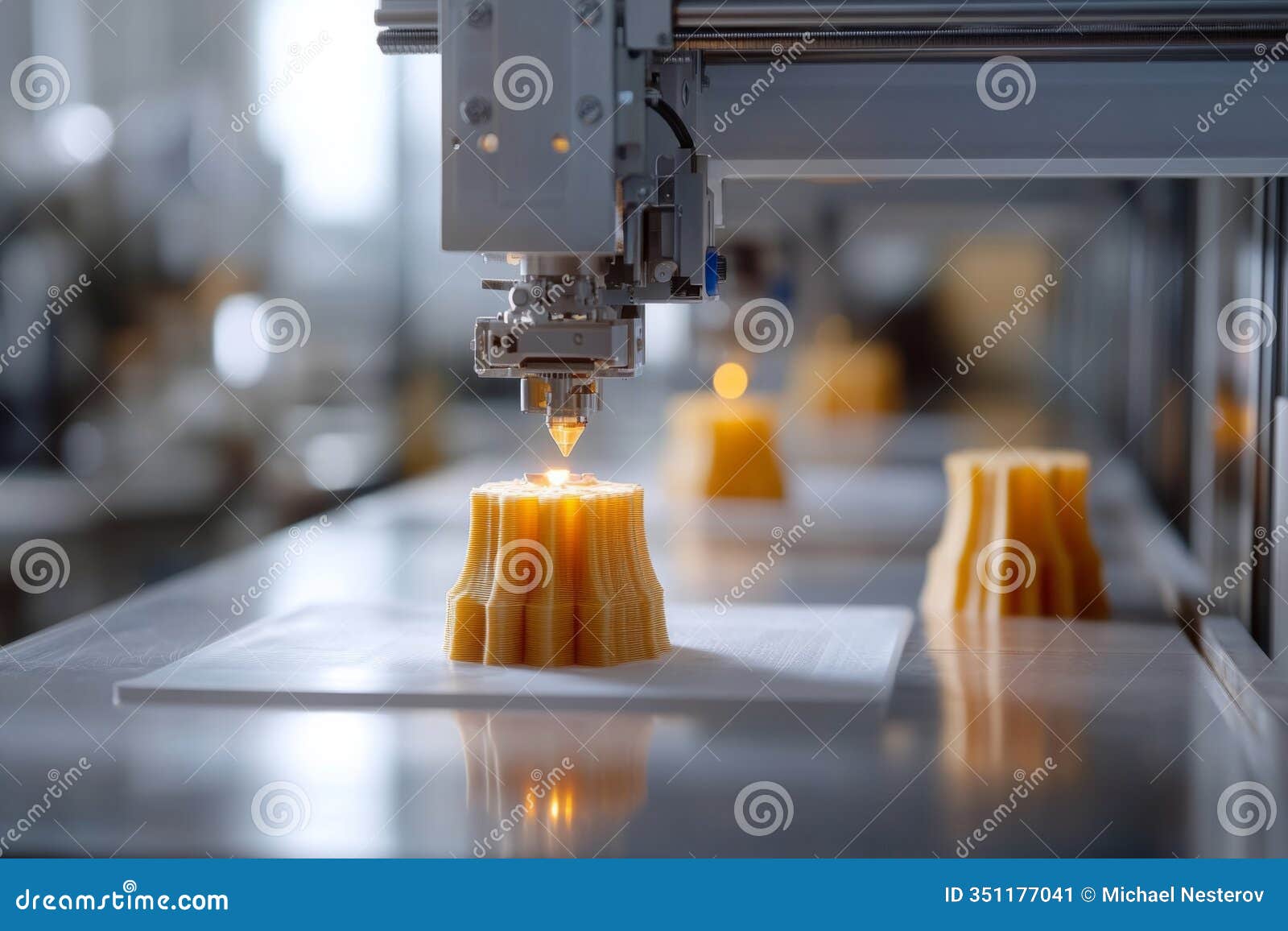 Automated 3d Printer Producing Identical Objects on a Production Line ...