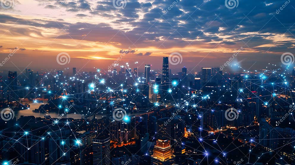 Automated Data Centers for Smart Cities Stock Illustration ...