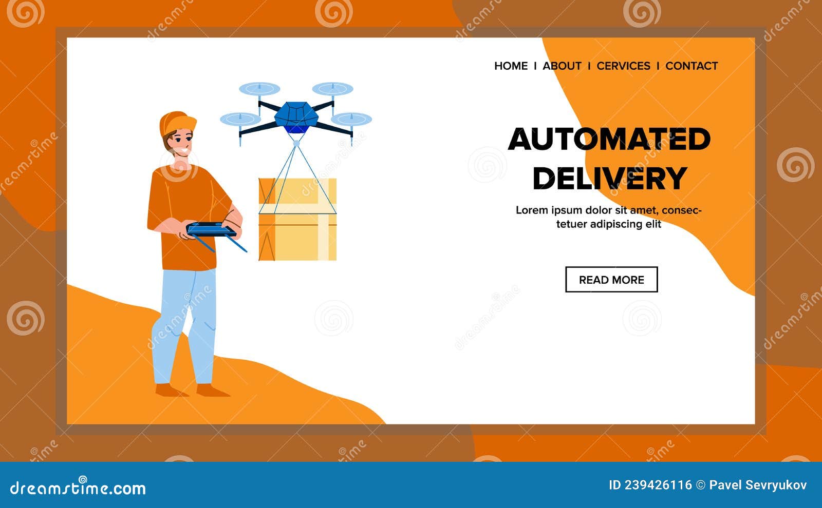Automated delivery vector stock vector. Illustration of service - 239426116