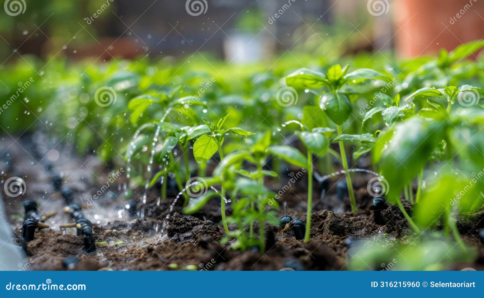 Automated Drip Irrigation Installation Stock Illustration ...