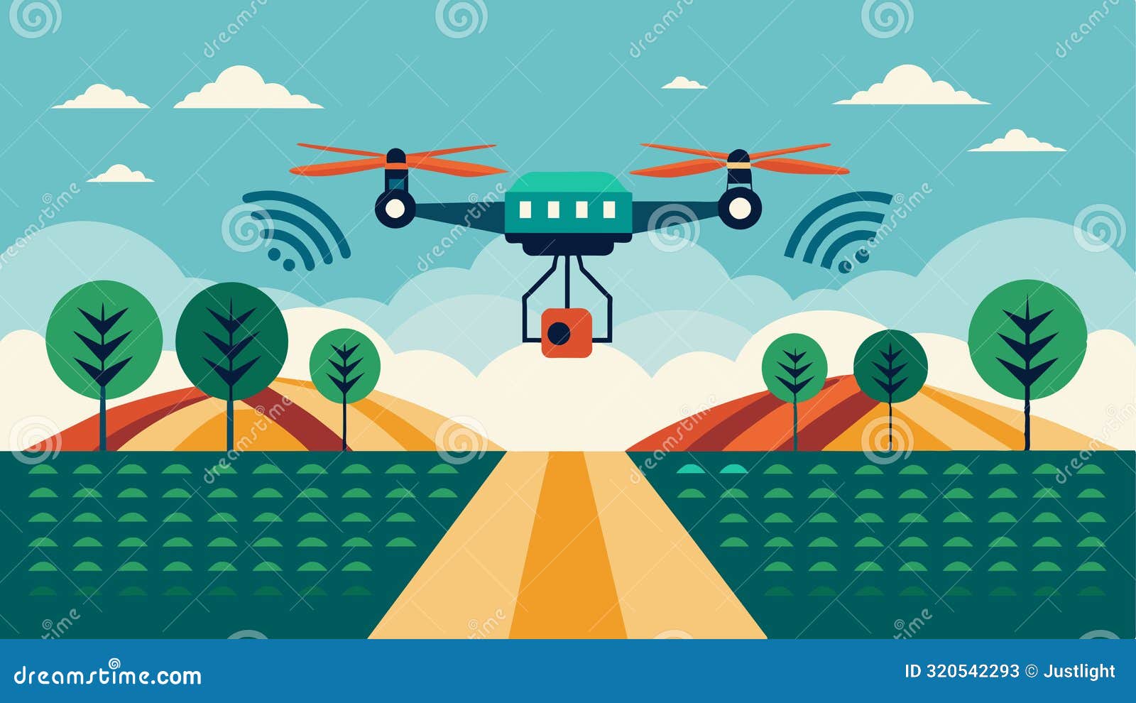 Automated Drones Equipped with Sensors Fly Over the Fields Feeding Data ...