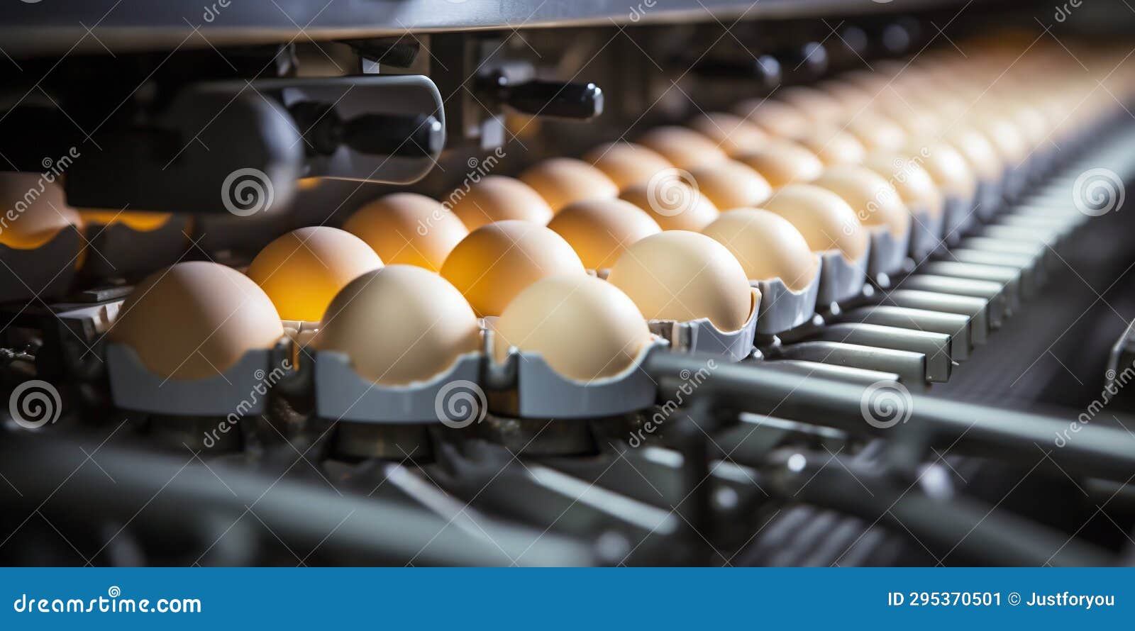 Automated Egg Processing in Modern Factory. Generative Ai Stock ...