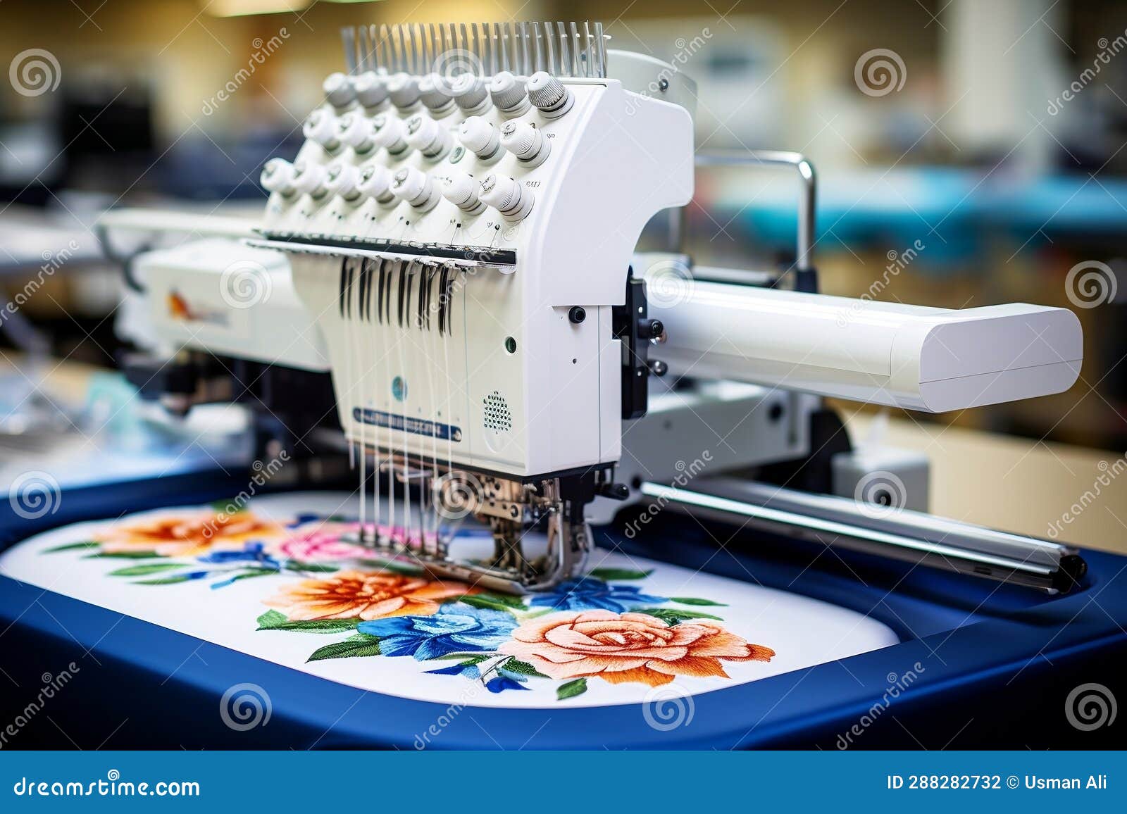 Automated Embroidery Machine. AI Stock Photo - Image of needle ...
