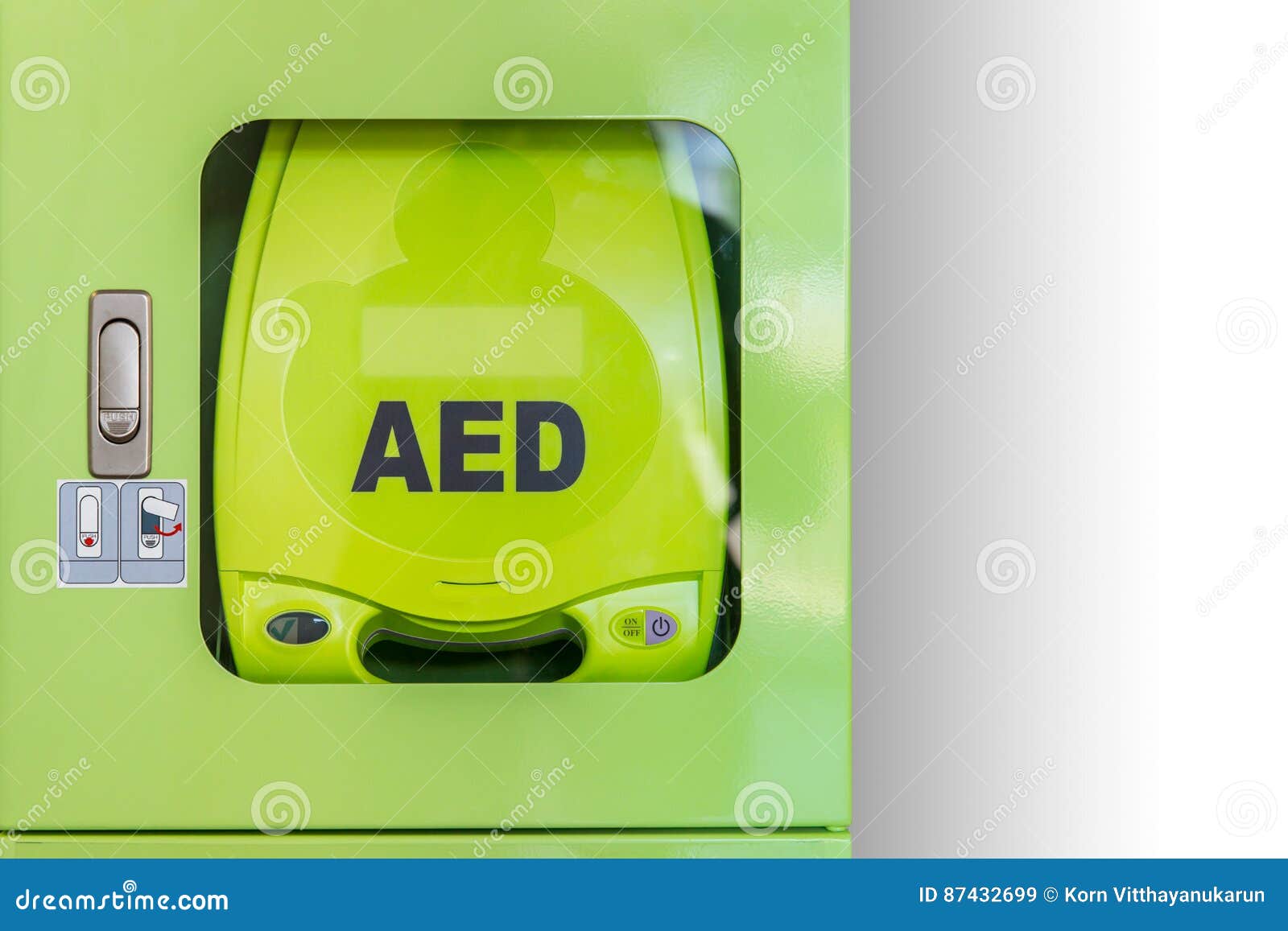 Automated External Defibrillator AED. Stock Image - Image of kiosk ...