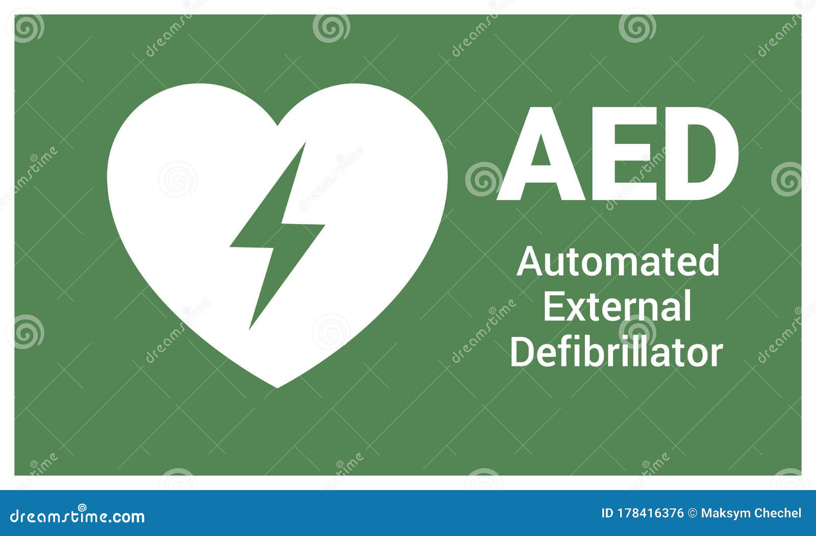 Automated External Defibrillator. Emergency First Aid AED Defibrillator ...