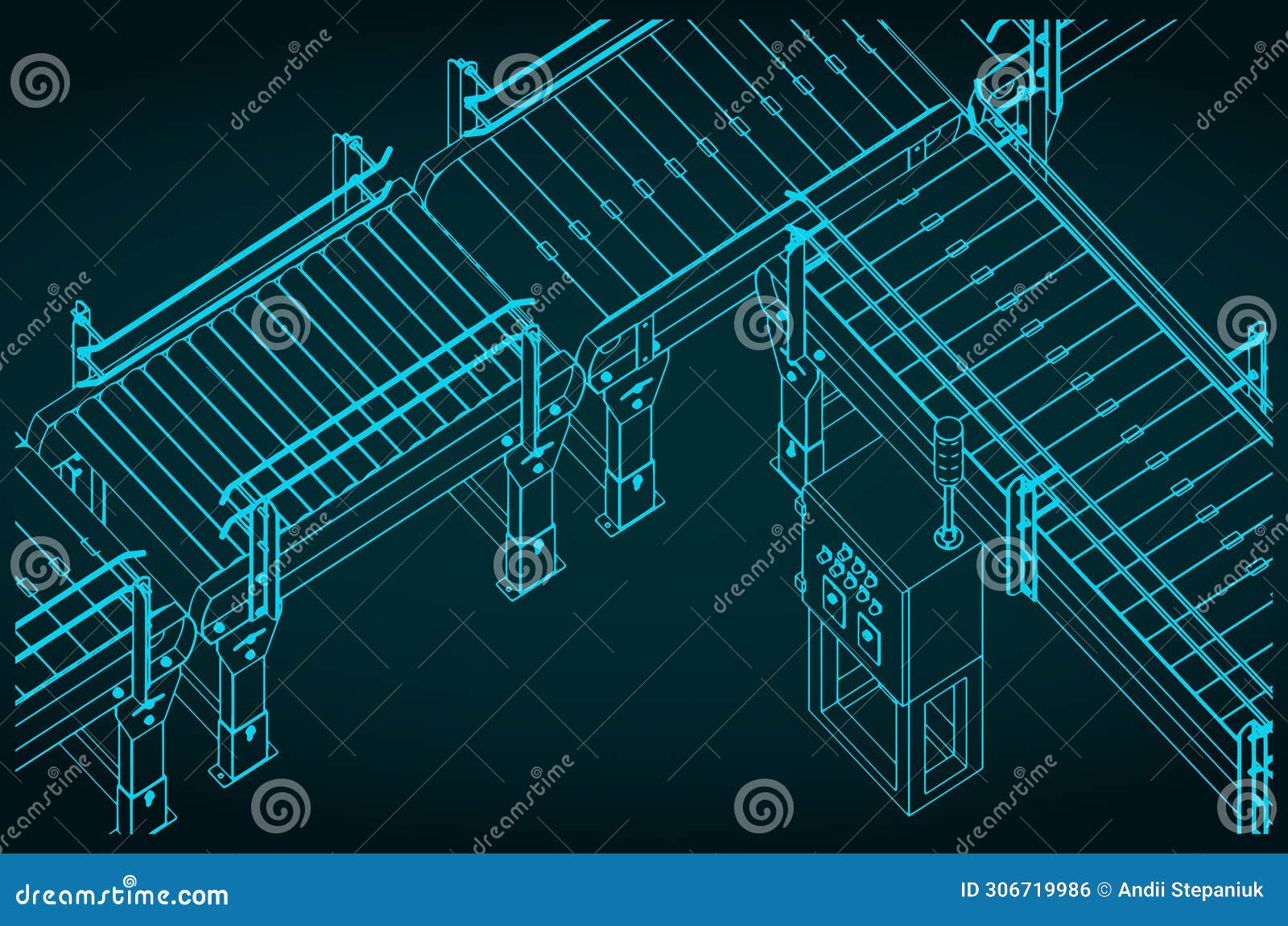 Automated Factory Conveyor Line Isometric Blueprint Stock Vector ... Automated Factory Conveyor Line Isometric Blueprint Stock Vector ...