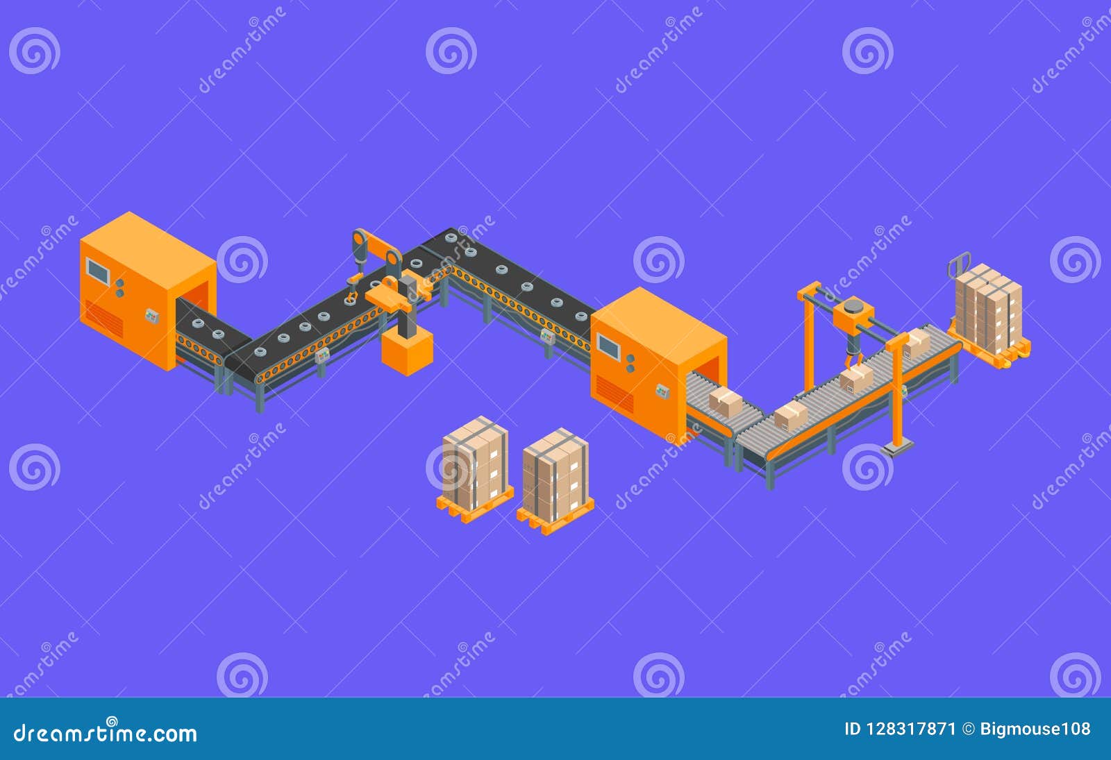 Automated Factory 3d Isometric View On A Purple. Vector | CartoonDealer ... Automated Factory 3d Isometric View On A Purple. Vector | CartoonDealer ...