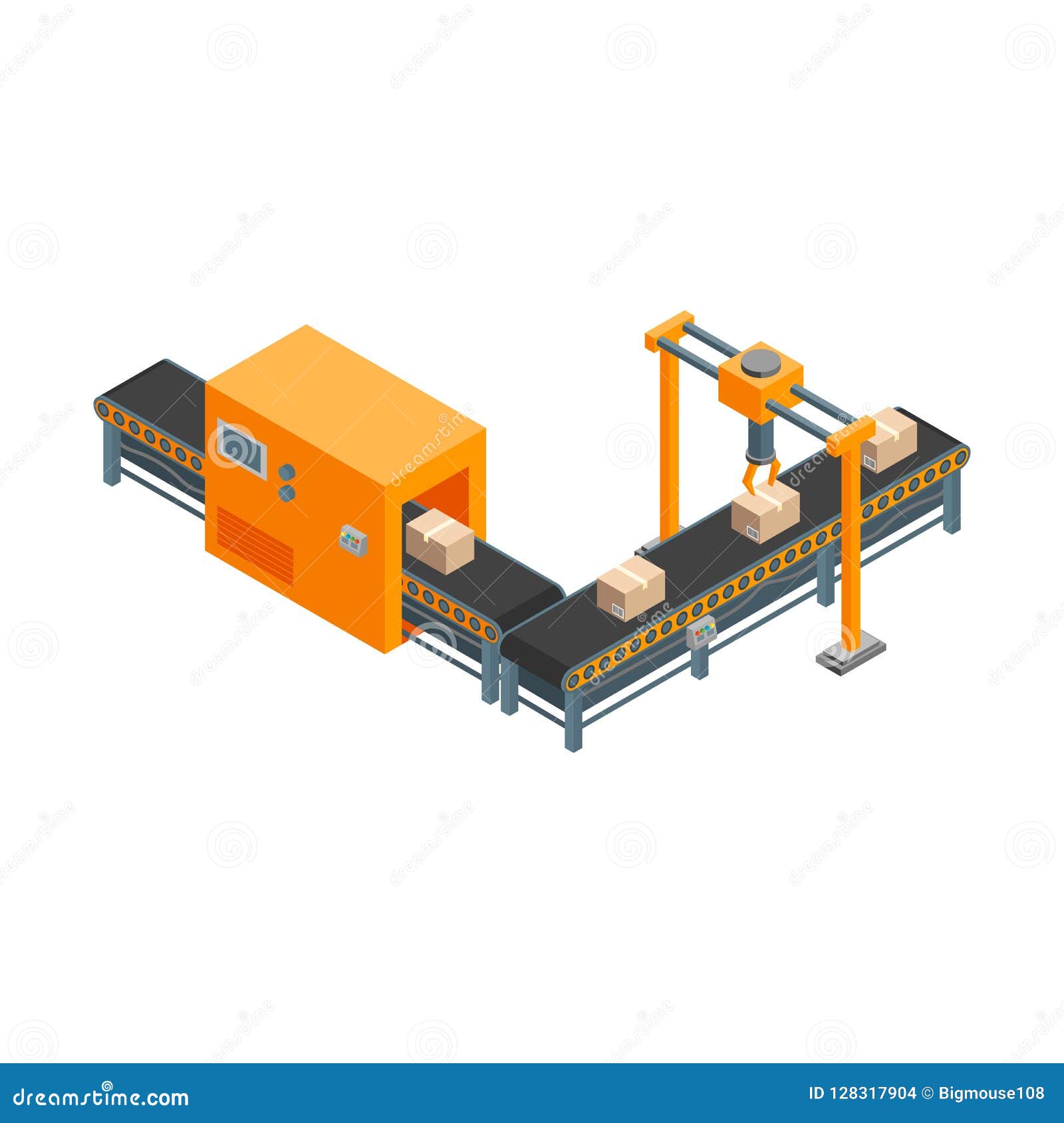 Automated Factory 3d Isometric View Isolated on a White Background ... Automated Factory 3d Isometric View Isolated on a White Background ...