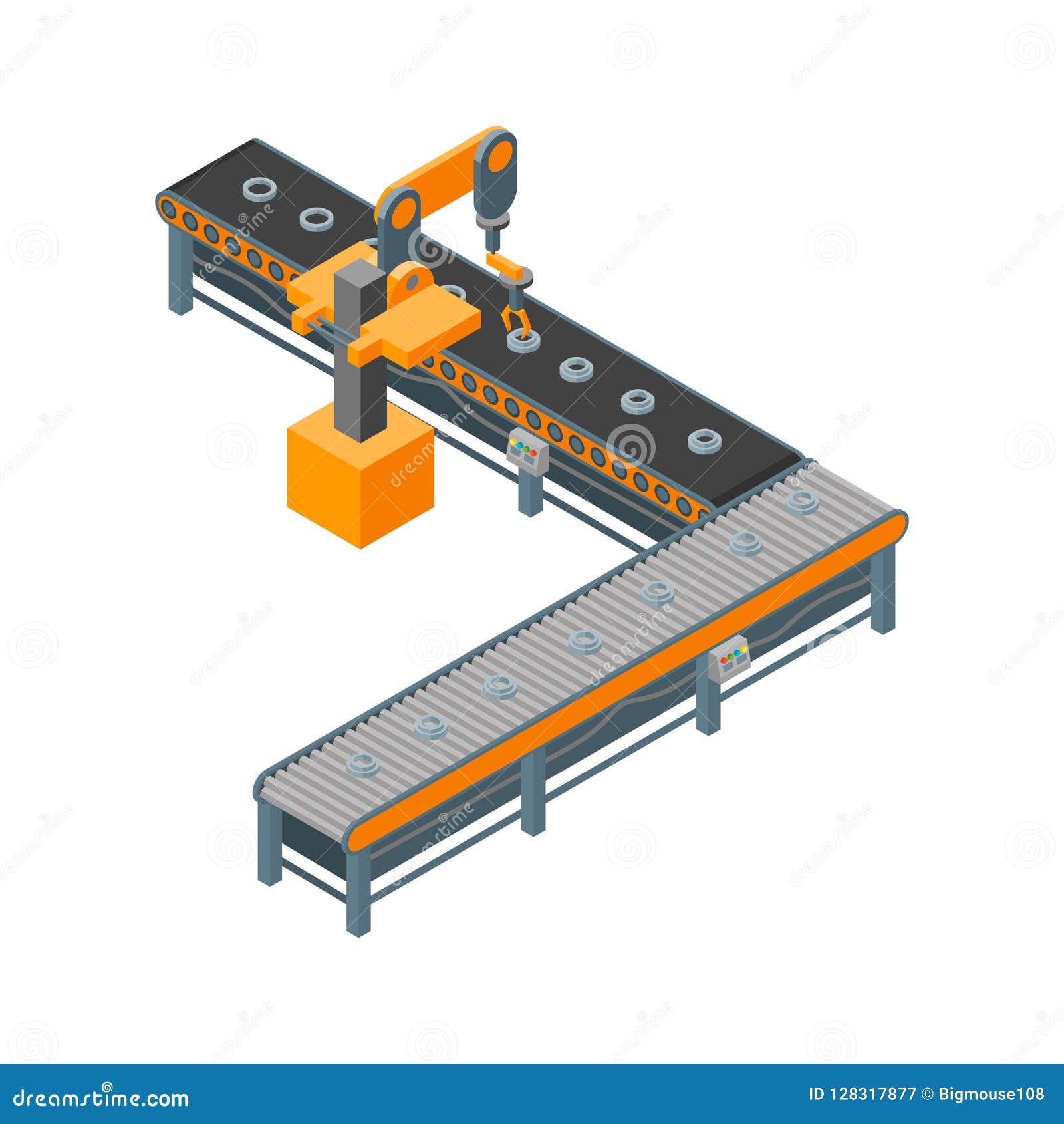 Automated Factory 3d Isometric View on a White. Vector Stock Vector ... Automated Factory 3d Isometric View on a White. Vector Stock Vector ...
