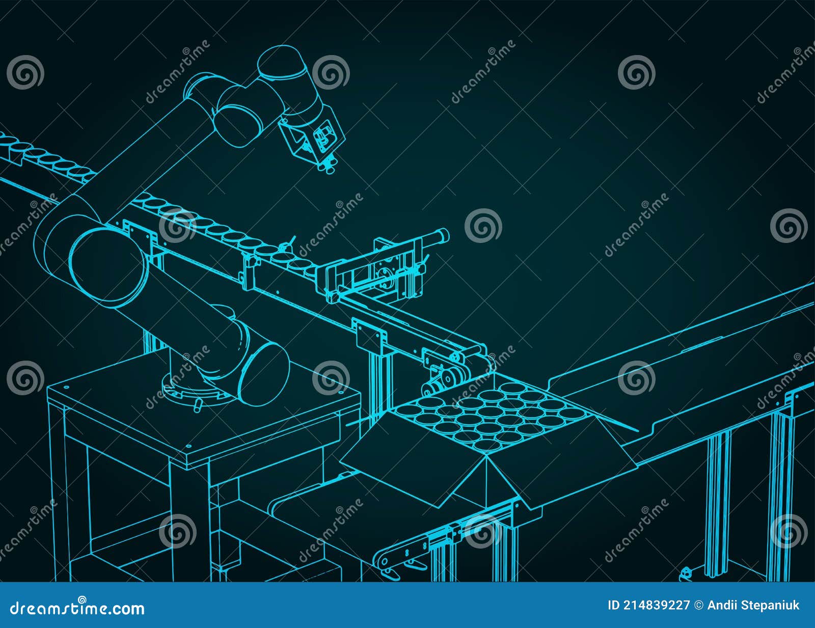 Automated Factory Line Drawing Cartoon Vector | CartoonDealer.com ...