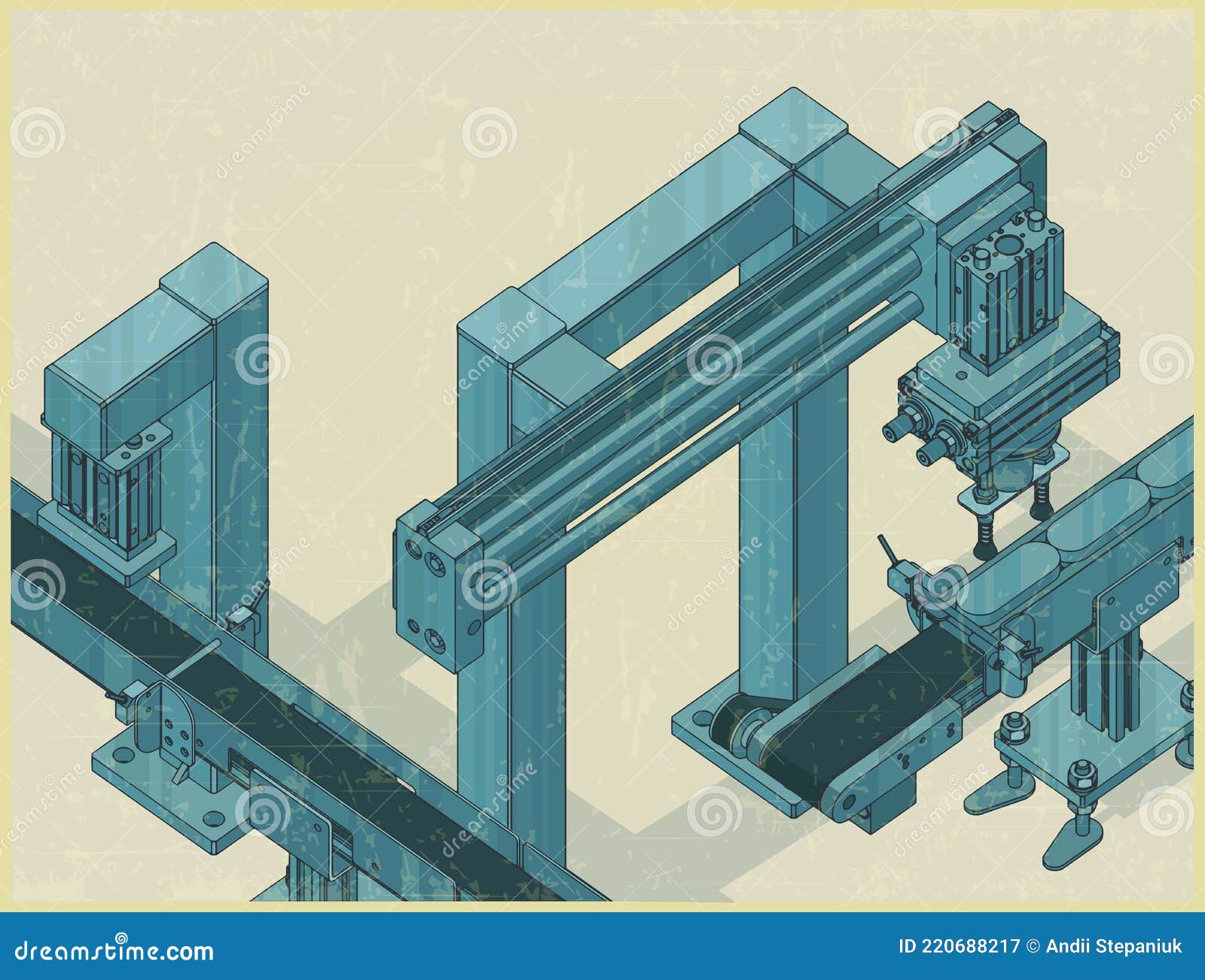 Automated Factory 3d Isometric View Isolated On A White Background ... Automated Factory 3d Isometric View Isolated On A White Background ...