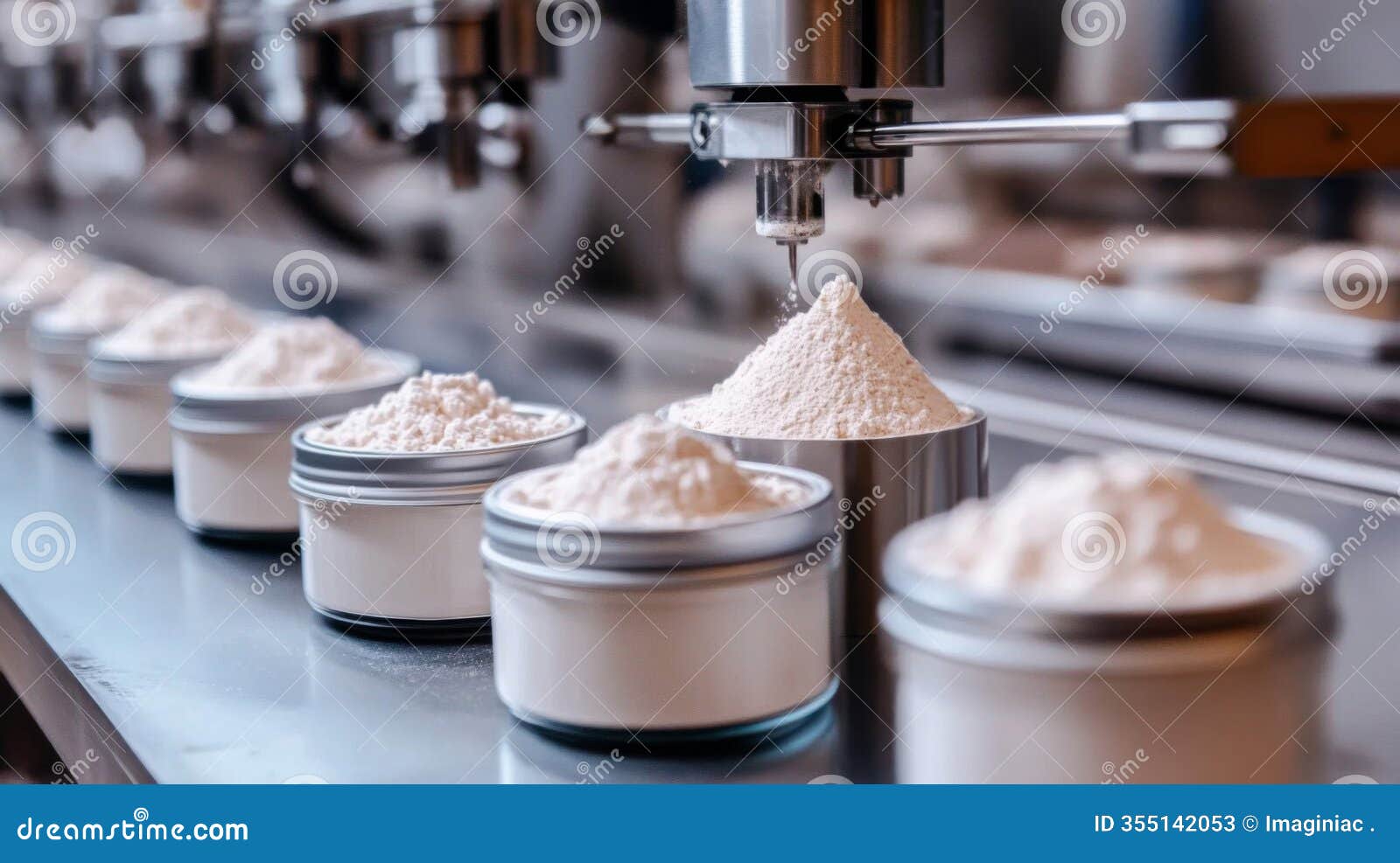 Automated Flour Dispensing System Filling Containers Stock Illustration ...