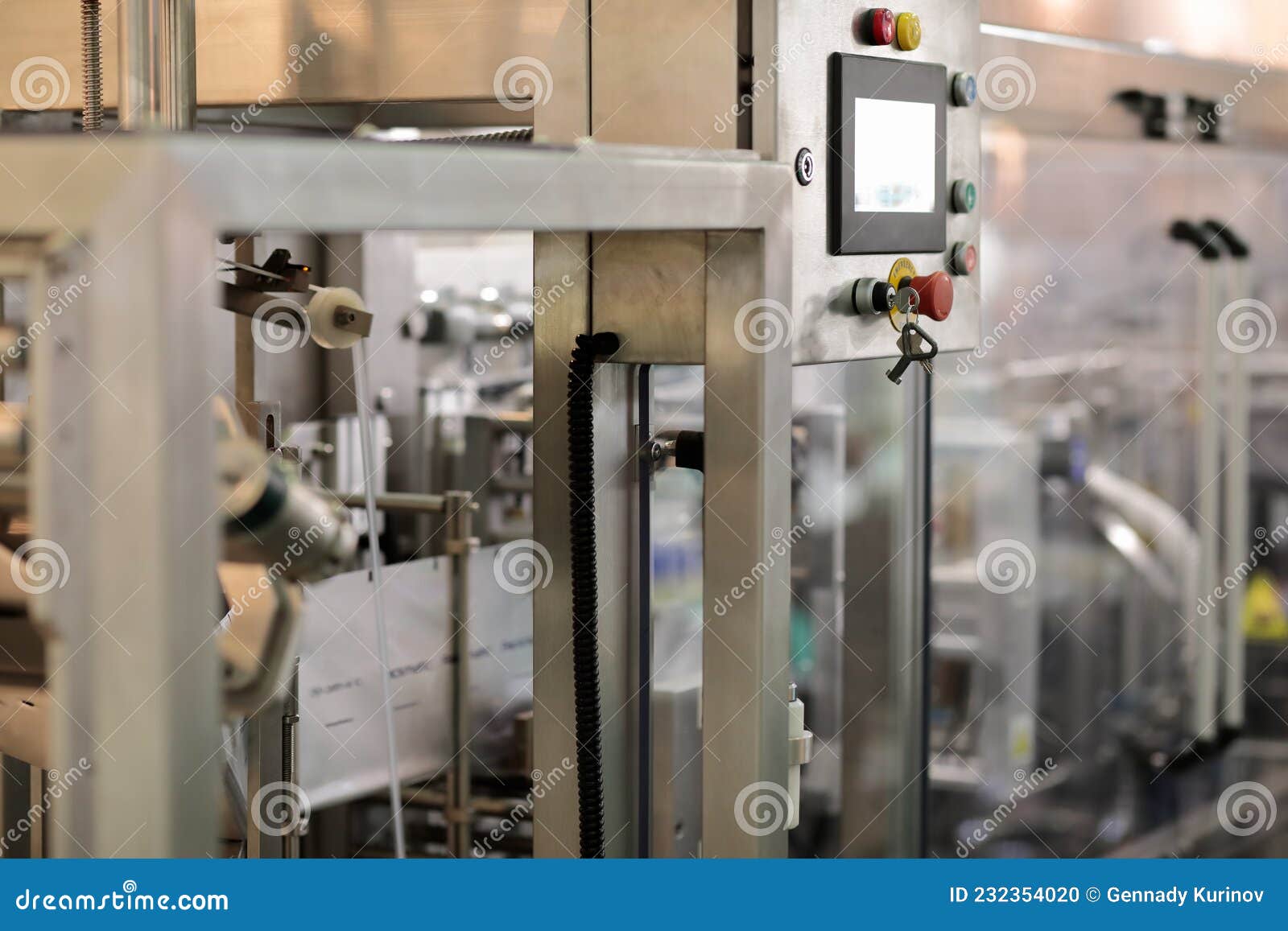 Automated Food Packaging Equipment Stock Photo - Image of control ...