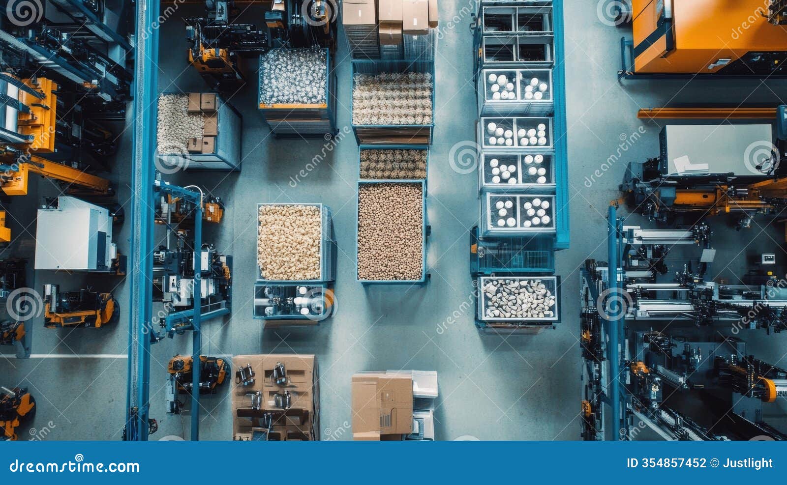 Automated Guided Vehicles Transporting Goods in Modern Smart Factory ...