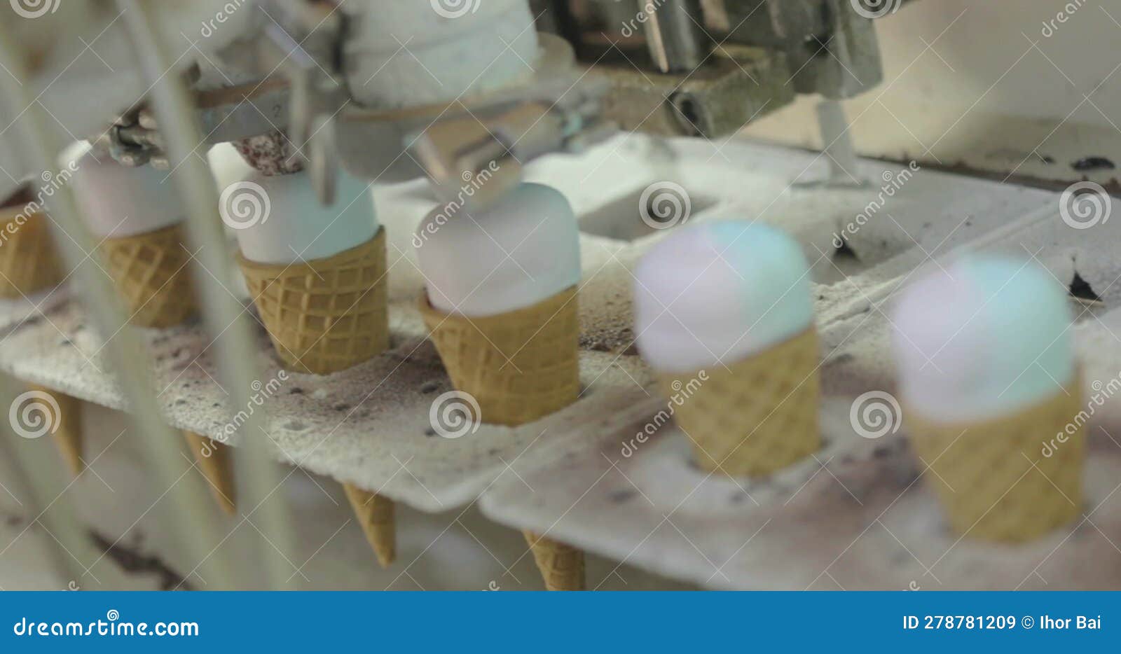 Automated Ice Cream Production Line. Ice Cream on the Conveyor Line ...