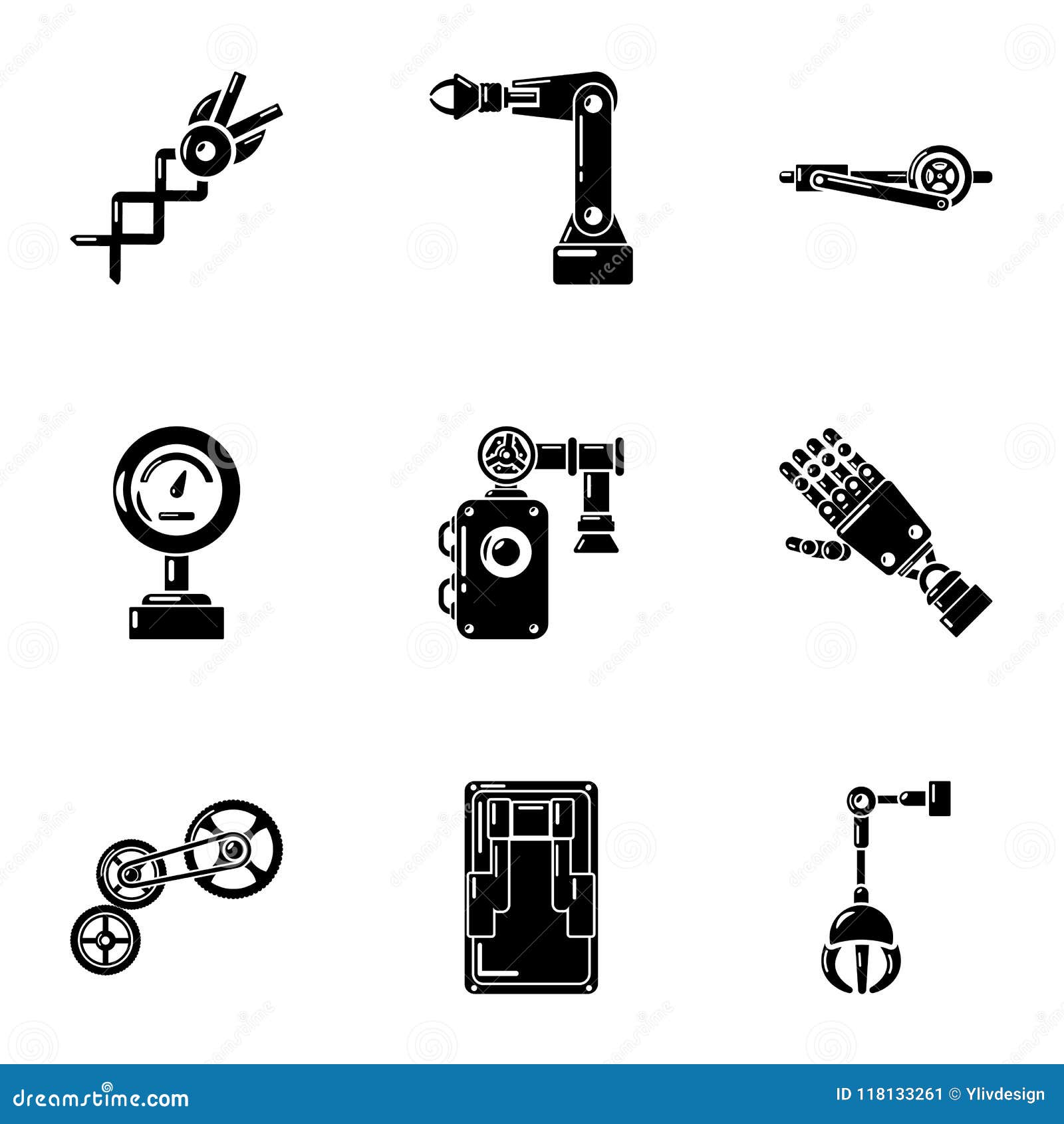Automated Icons Set, Simple Style Stock Vector - Illustration of ...