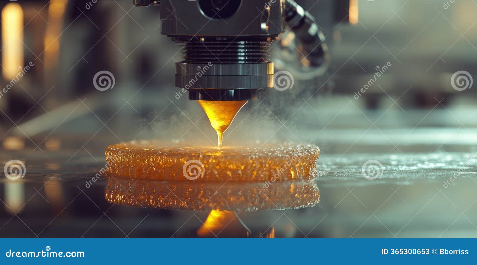 3d Printer Creating Wavy Shape In Modern Laboratory Cartoon Vector ...