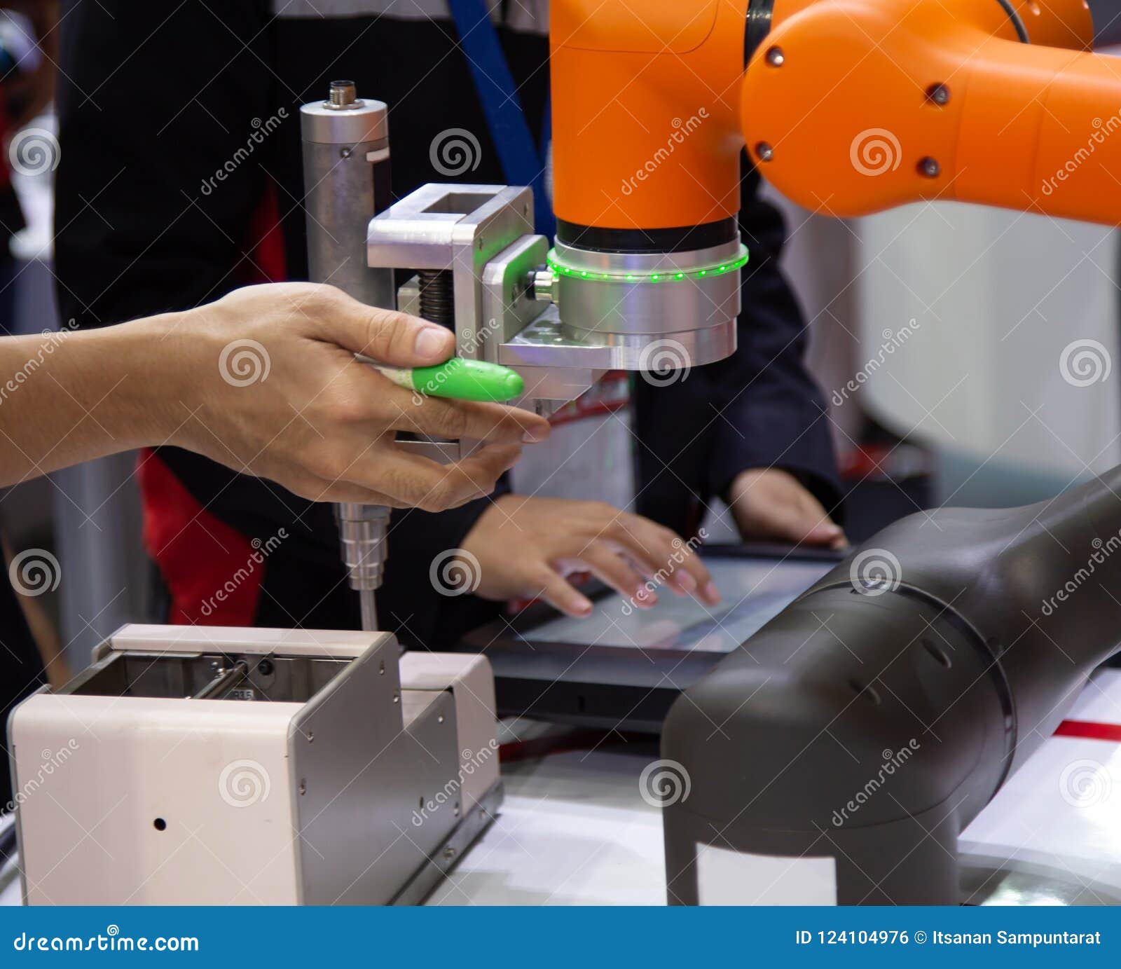 Automated Tightening Robot Arm Stock Photo - Image of factory ...