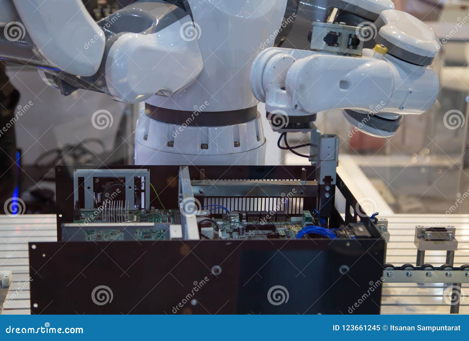 Automated Electronic Assembly Stock Image - Image of manufacturer ...