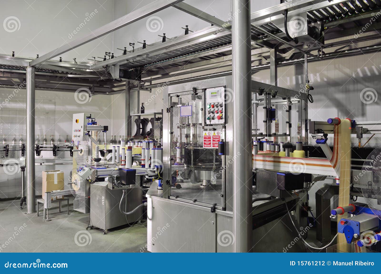 Automated labeling machine stock photo. Image of motion - 15761212