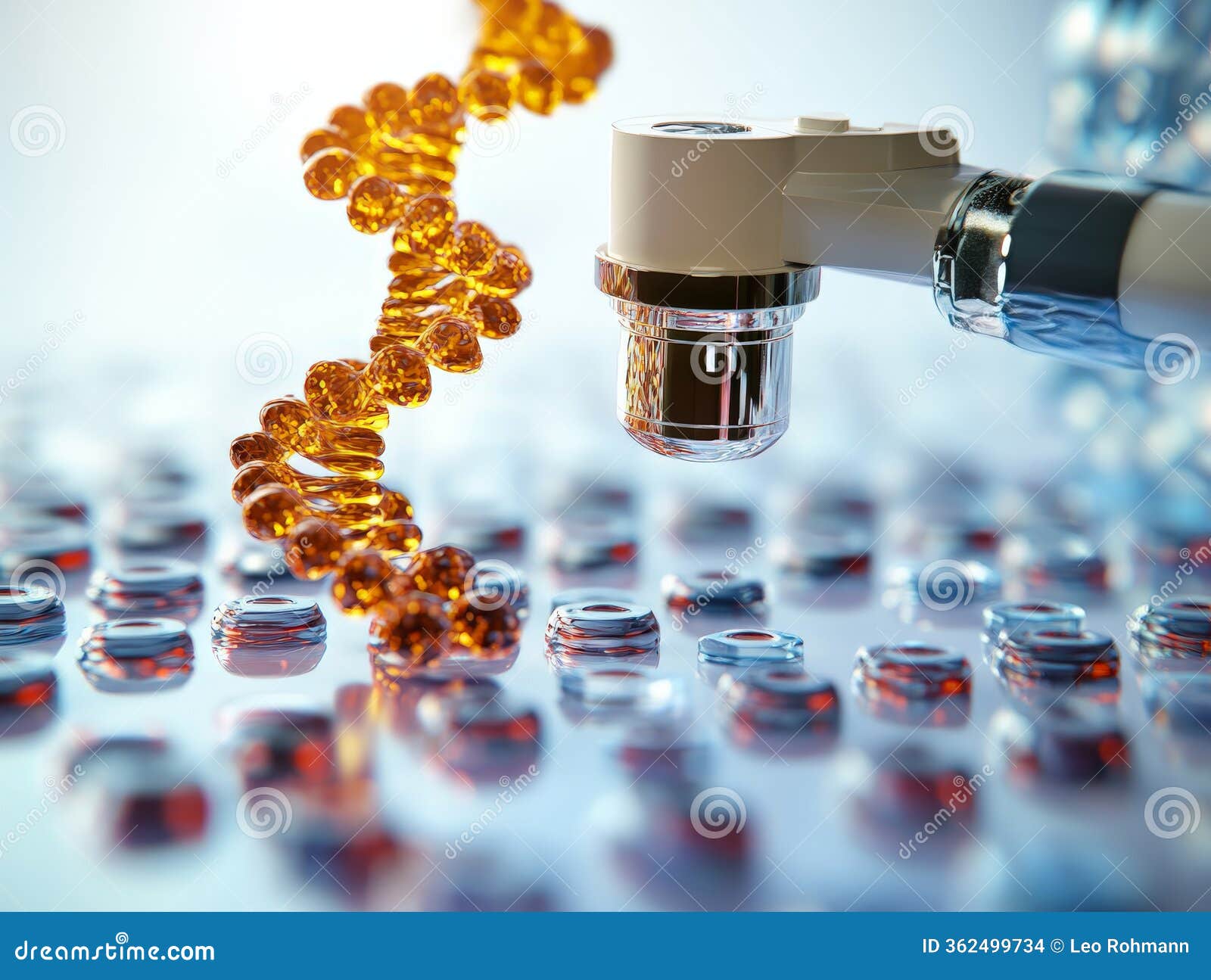 Biotech Lab With Robotic Arms Manipulating DNA Stock Photography ...