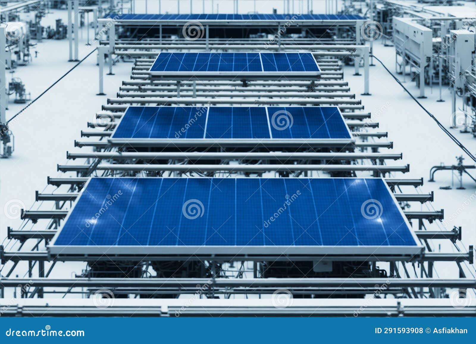 Automated Large Production of Solar Panel Stock Illustration ...