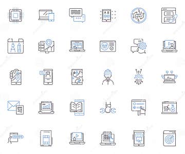 Automated Learning Line Icons Collection. AI, Machine Learning, Robotics, Automation, Analytics ...
