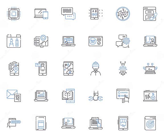 Automated Learning Line Icons Collection. AI, Machine Learning ...