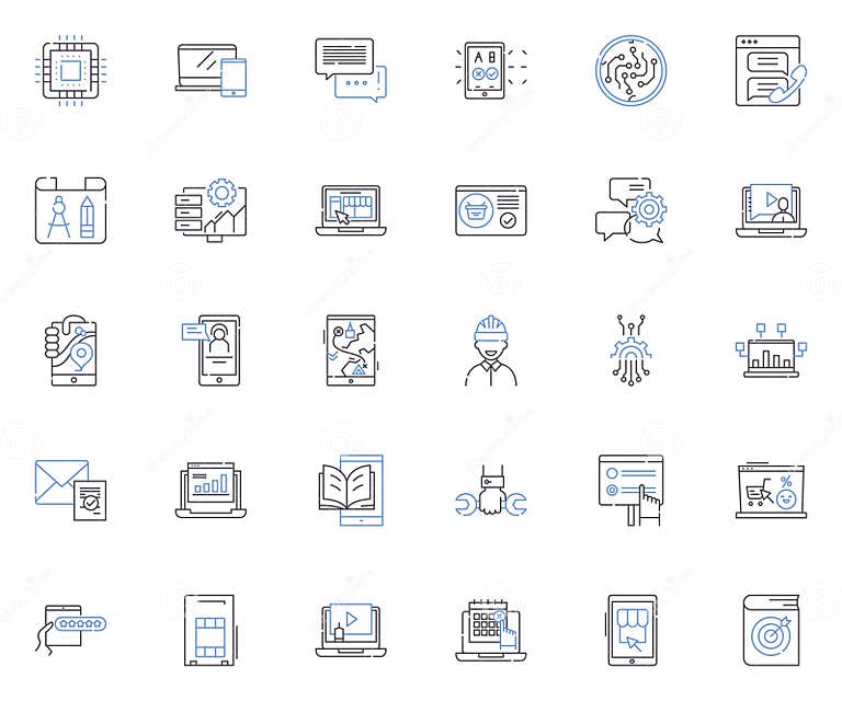Automated Learning Line Icons Collection. AI, Machine Learning ...