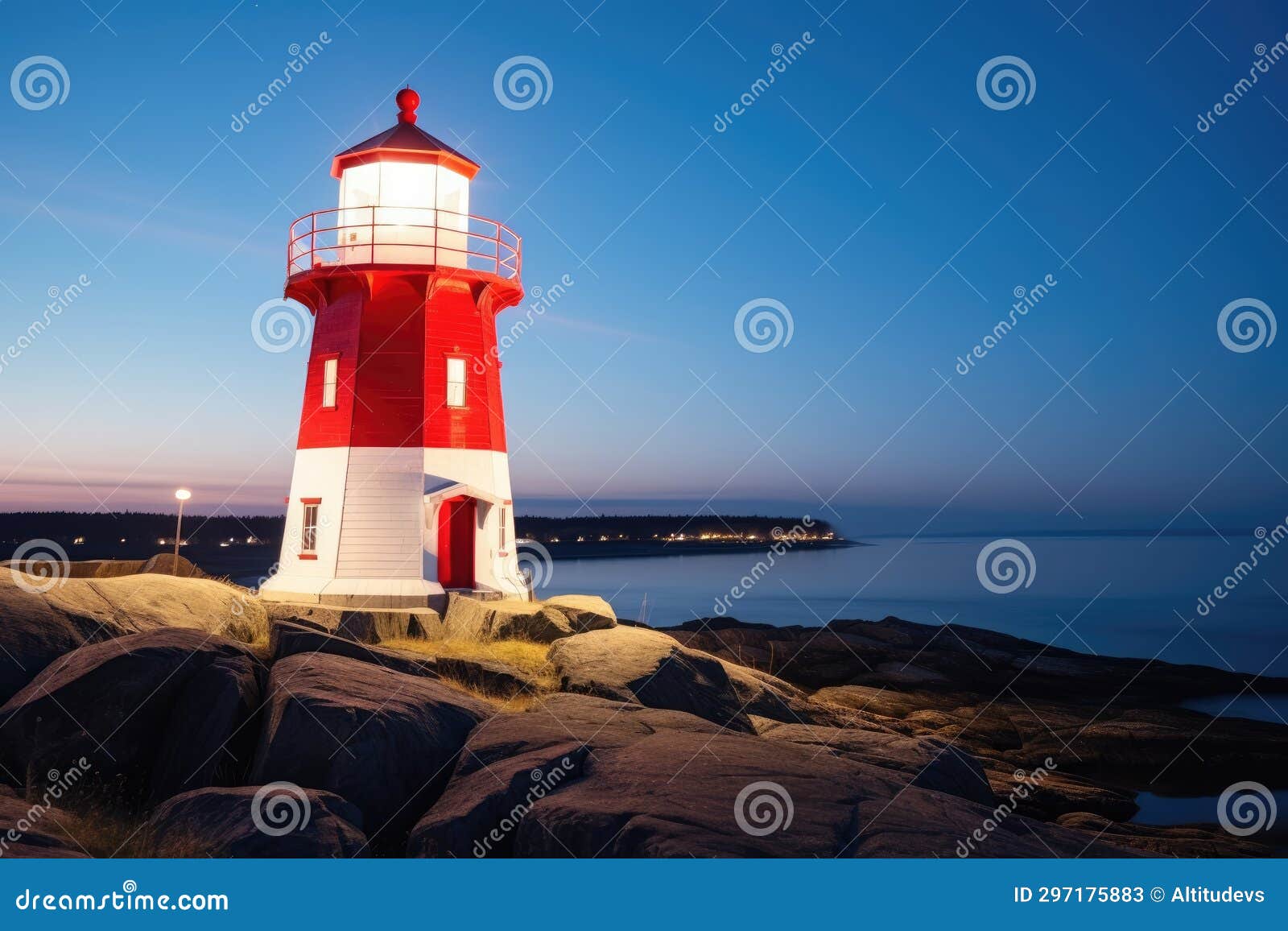 Automated Lighthouse with a Flashing Light Stock Image - Image of ...