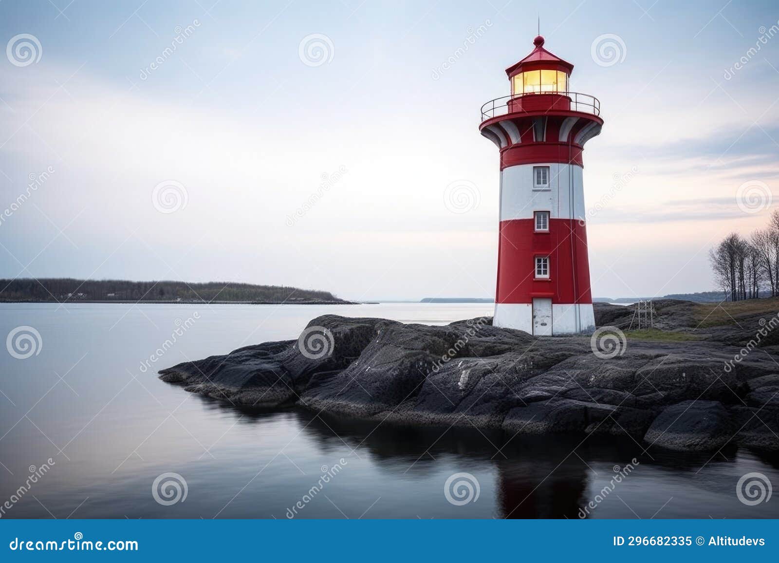 Automated Lighthouse with No Human Presence Stock Image - Image of ...