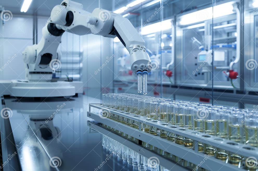 Automated Liquid Handling System in a Laboratory Setting Stock Image ...