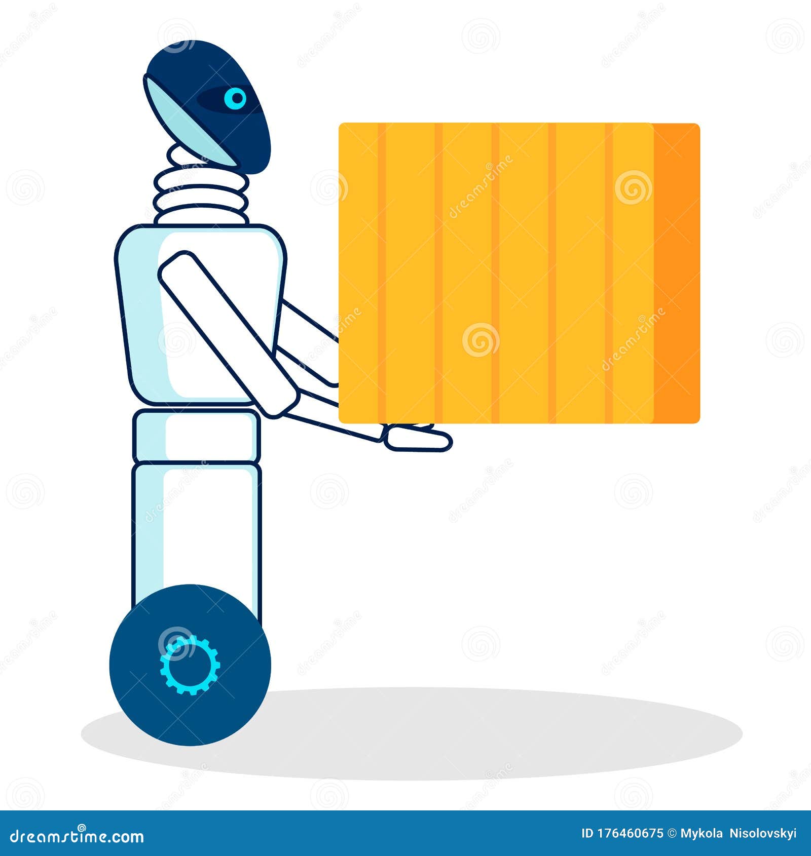 Automated Loading Machine Flat Vector Illustration Stock Vector ...