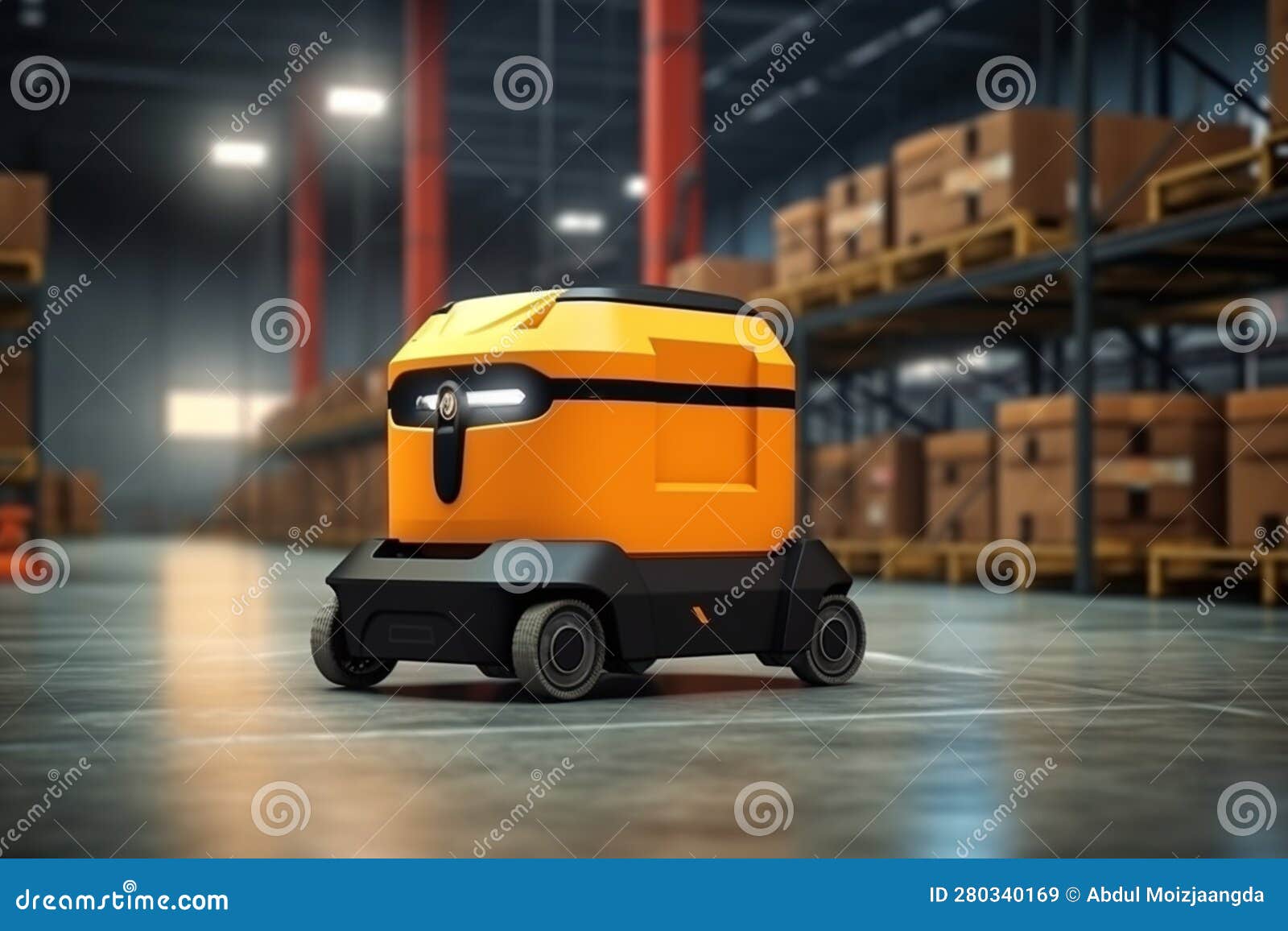 Automated Logistics, AGV Navigating Warehouse for Seamless Transport ...