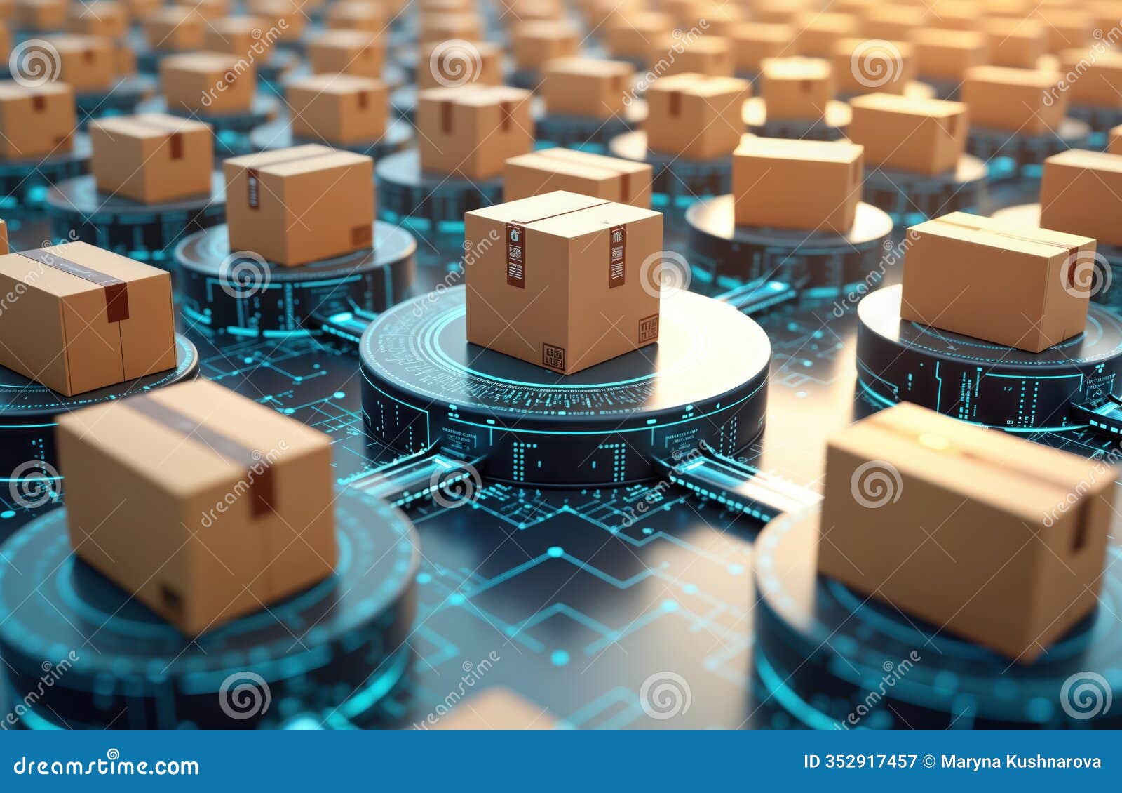 Automated Logistics System Transports Packages on Circular Platforms ...