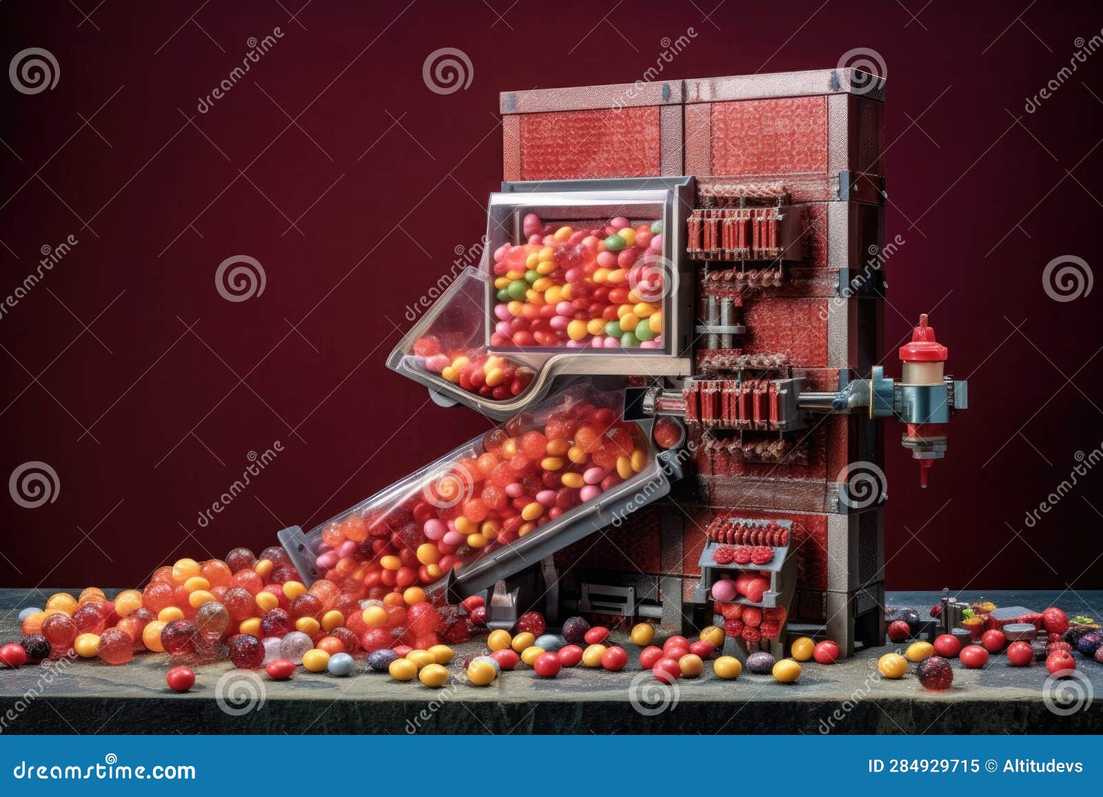 Automated Machine Filling Candy Boxes Stock Illustration - Illustration ...