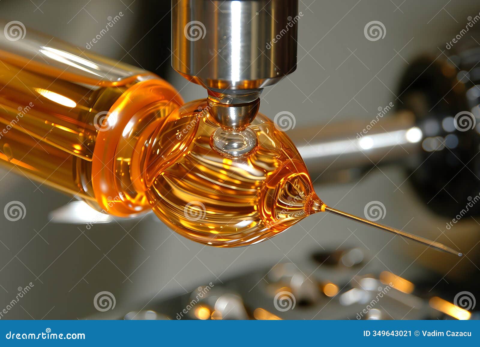 Automated Machine Processing Glass Detail. Glass Manufacturing Process ...