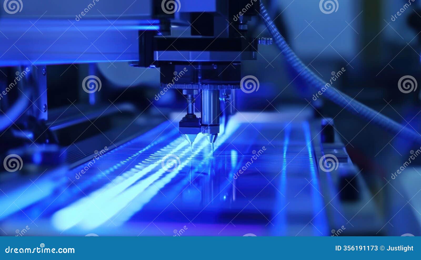 Automated Machine Processing Microchips on Production Line in High Tech ...