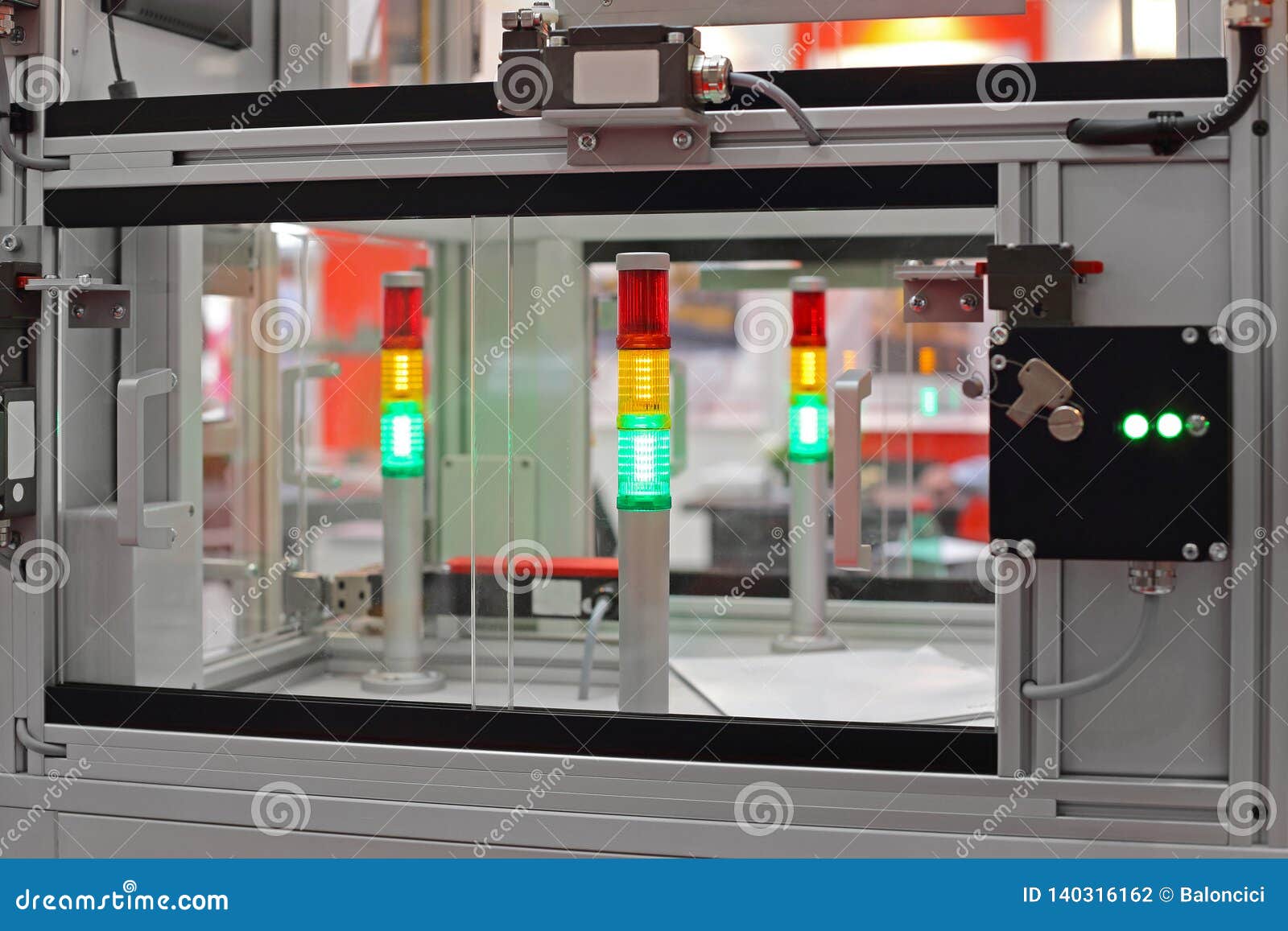 Automated Machine Production Stock Photo - Image of warning, signal ...