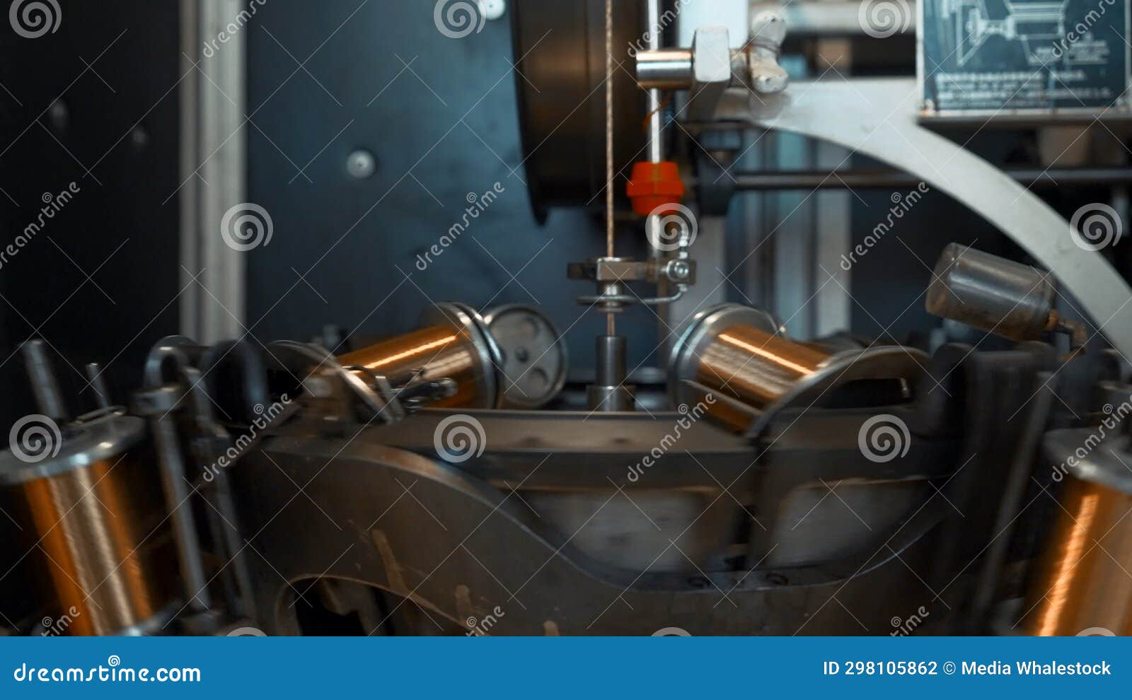 Automated Machine with Rotating Coils and Wire. Creative. Coils Rotate ...