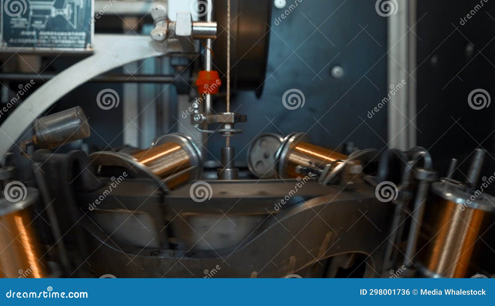 Automated Machine with Rotating Coils and Wire. Creative. Coils Rotate ...
