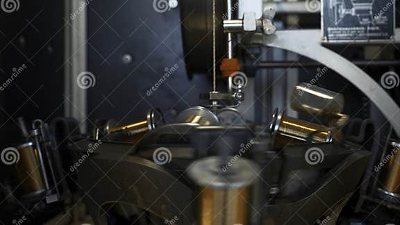Automated Machine with Rotating Coils and Wire. Creative. Coils Rotate ...