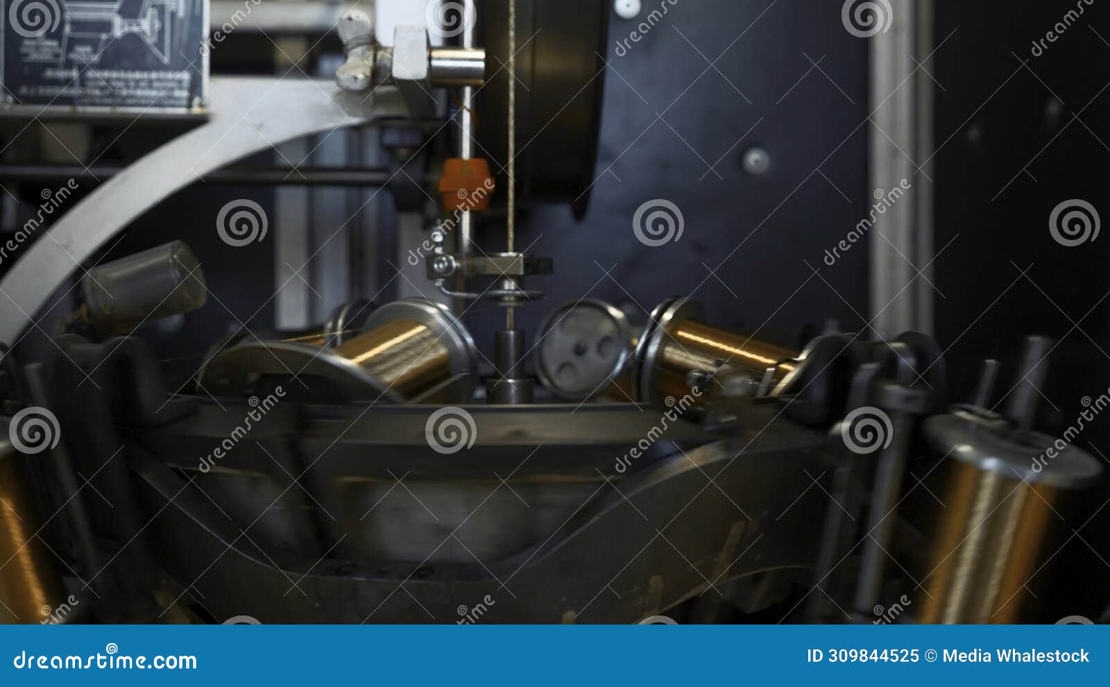 Automated Machine with Rotating Coils and Wire. Creative. Coils Rotate ...