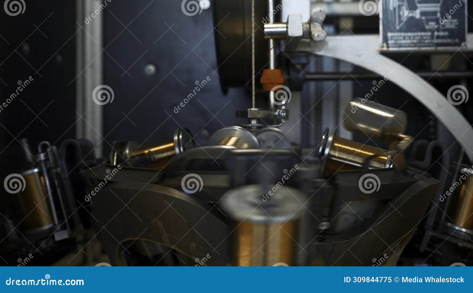 Automated Machine with Rotating Coils and Wire. Creative. Coils Rotate ...