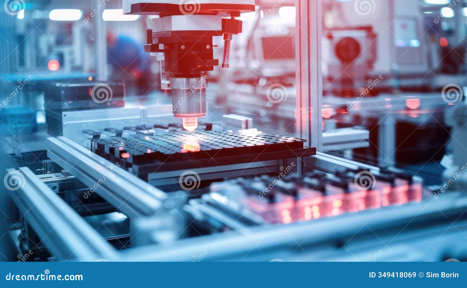Automated Semiconductor Manufacturing A Long Exposure Of Robotic Arm ...