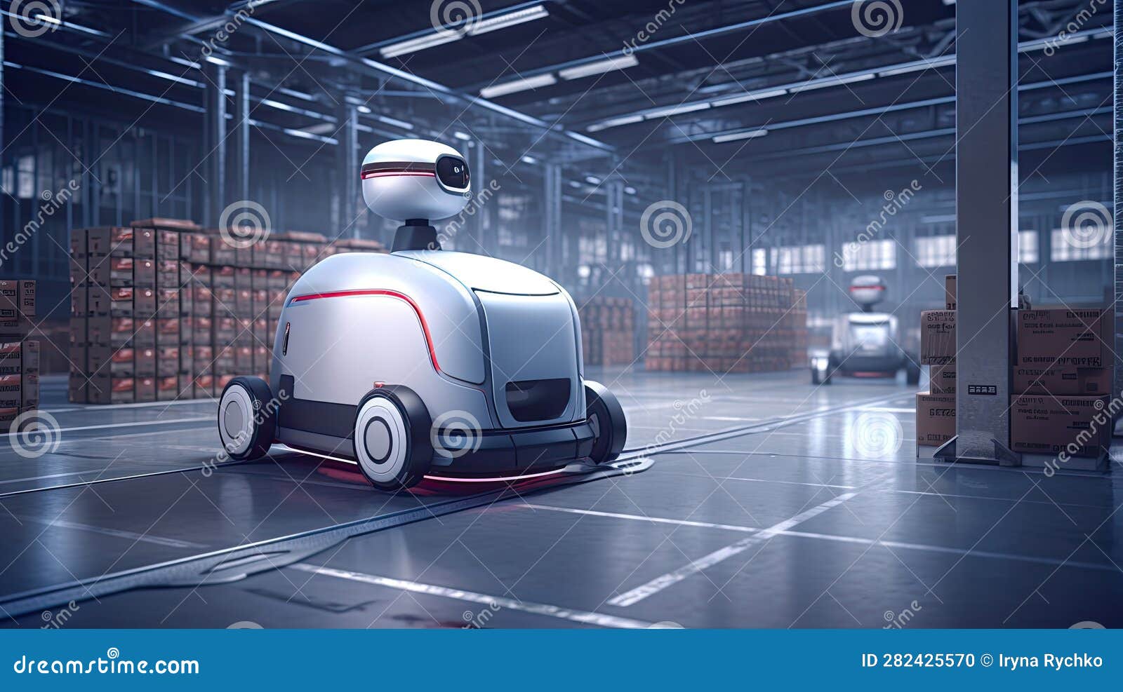 Automated Management Inventory and Delivery Robot at Storage Warehouse ...
