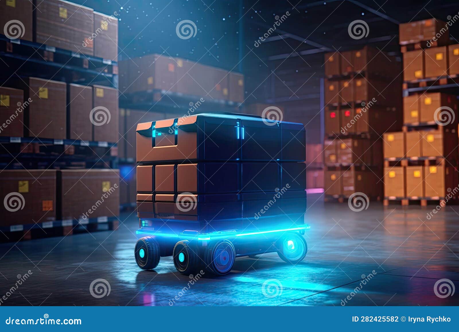 Automated Management Inventory and Delivery Robot at Storage Warehouse ...