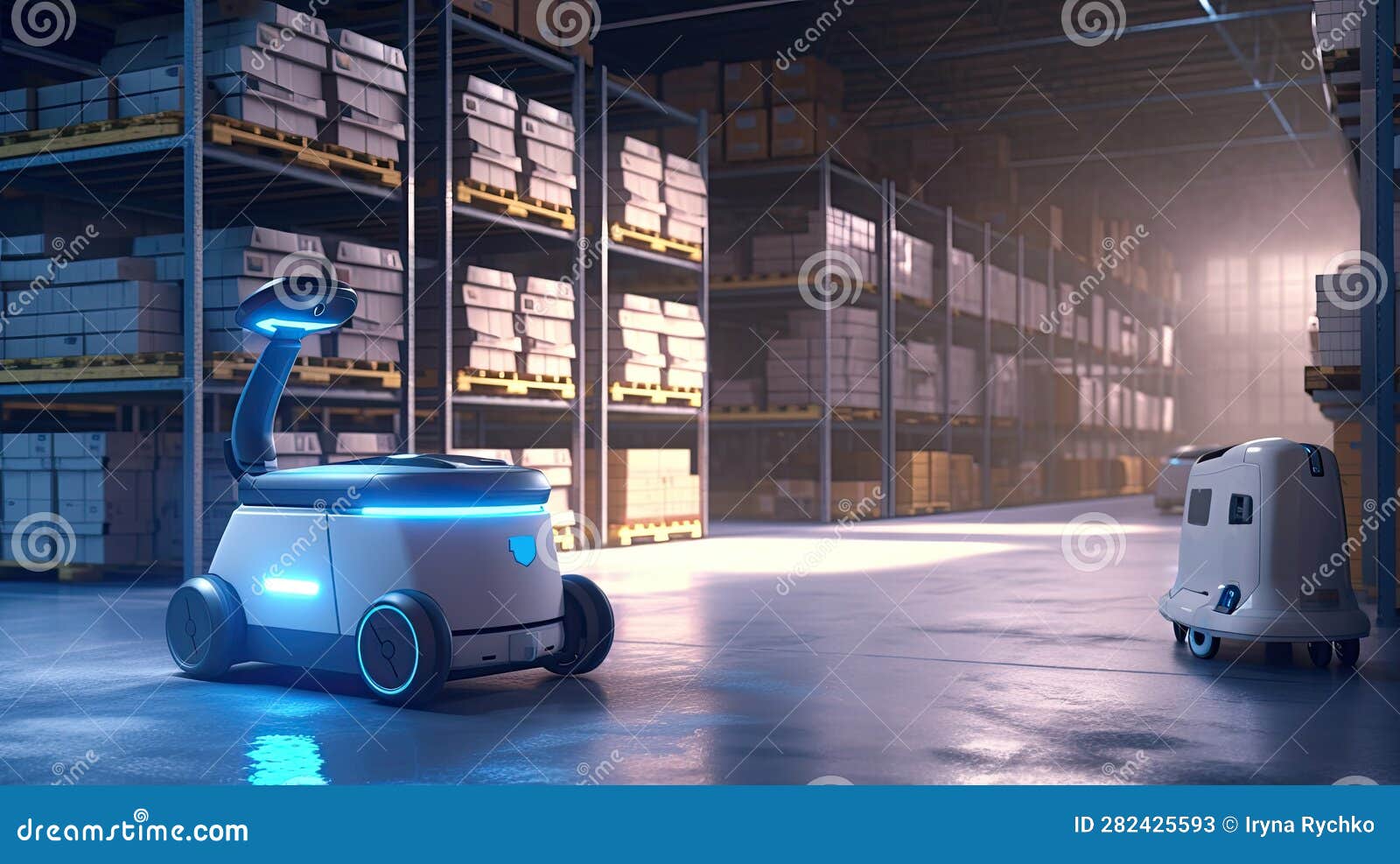 Automated Management Inventory and Delivery Robot at Storage Warehouse ...
